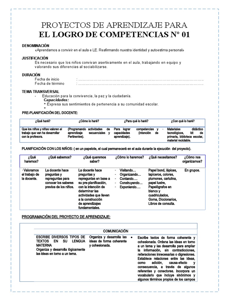 Proyecto de Aprendizaje Primaria | Descargar gratis PDF | Maestros | Importar