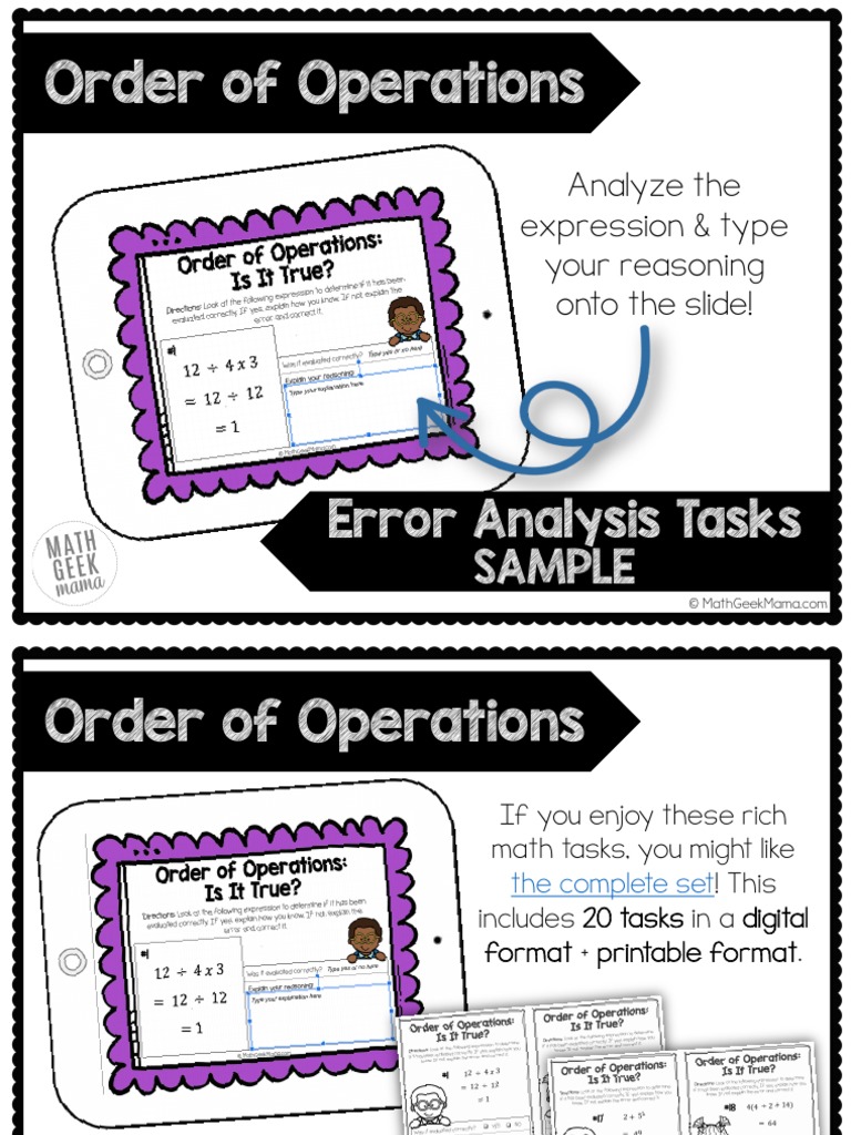 Order of Operations Error Analysis - SAMPLE PDF | PDF | Communication ...