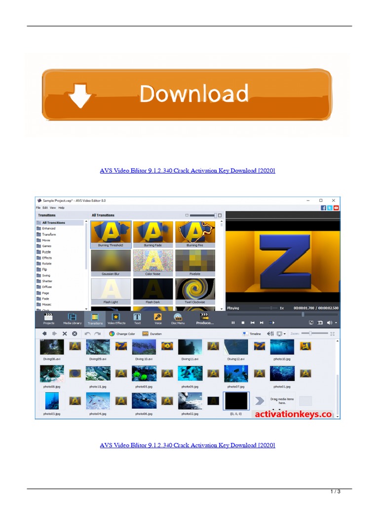 AVS Video Editor 912340 Crack Activation Key Download 2020 PDF | PDF ...