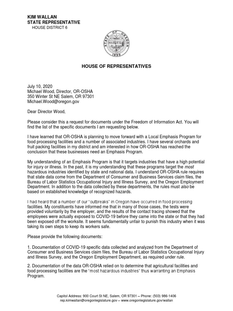 Kim Wallan FOIA Request | PDF | Freedom Of Information Act (United ...