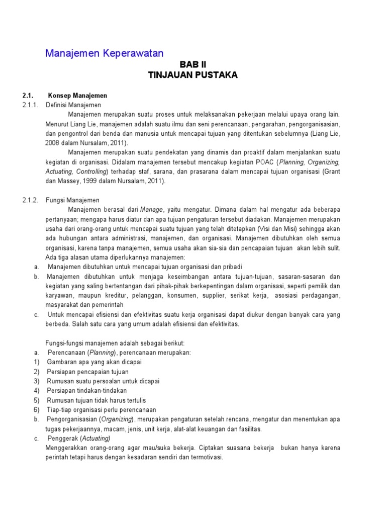 Materi Manajemen - Keperawatan | PDF | Karier & Perkembangan | Pengembangan Diri