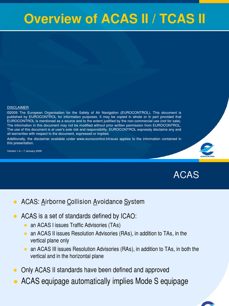 ACAS Overview Jan09 | PDF | Air Traffic Control | Transport Safety