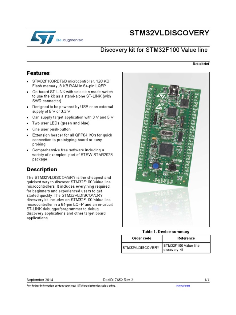 Discovery Kit For STM32F100 Value Line | PDF | Classes Of Computers ...