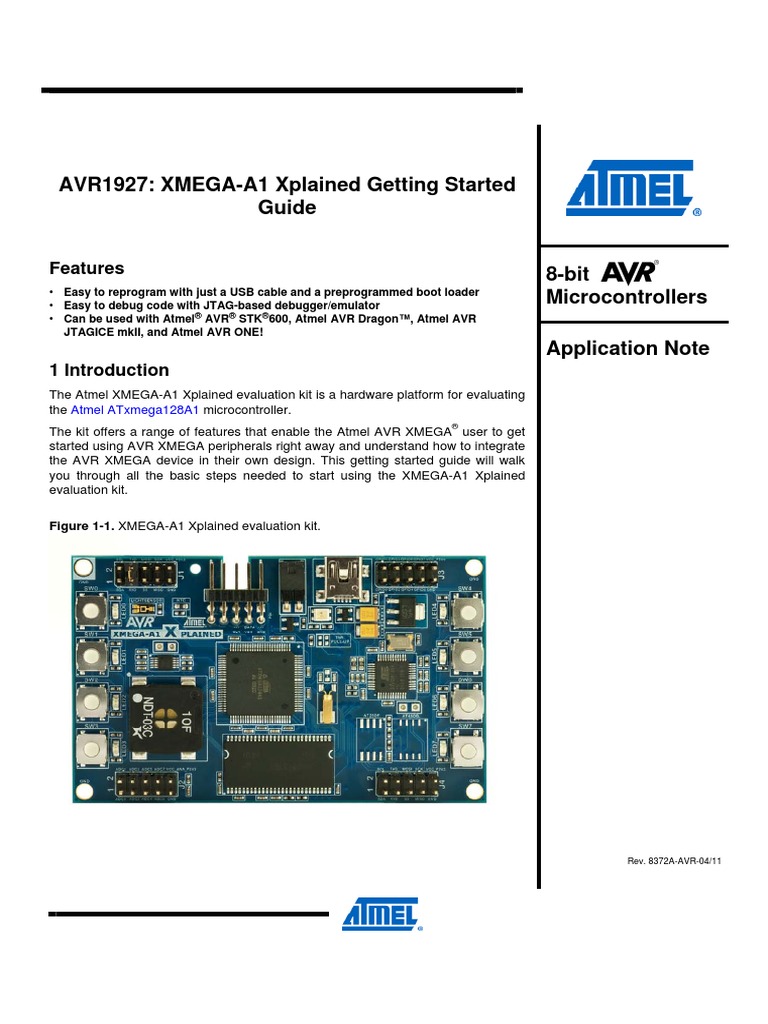 AVR1927 XMEGA-A1 Xplained Getting Started Guide | PDF | Booting | Office Equipment