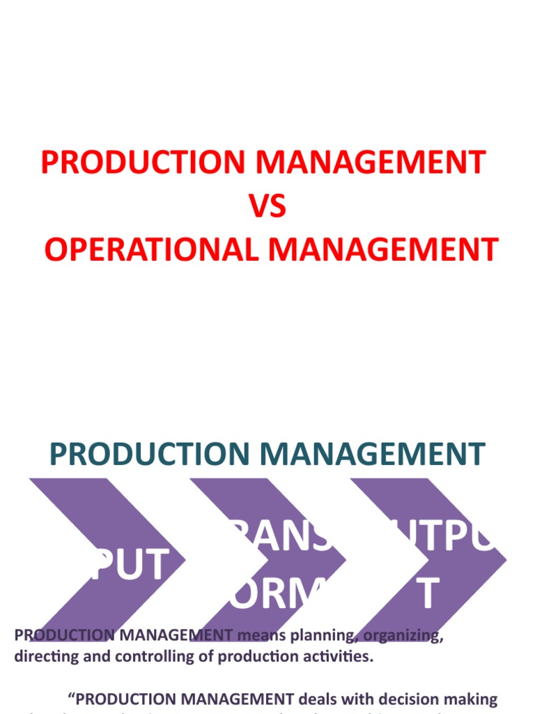 Production vs. Operations Management | PDF | Business | Art