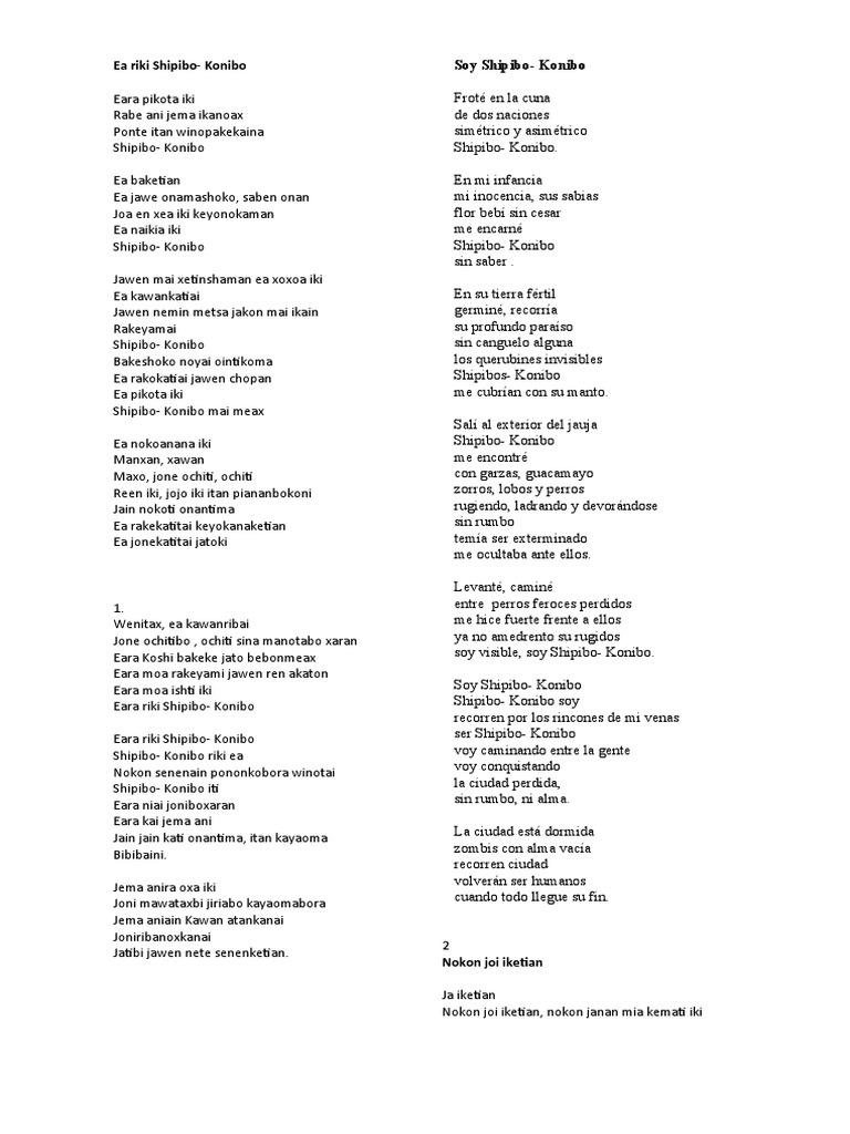 Ea Riki Shipibo | PDF