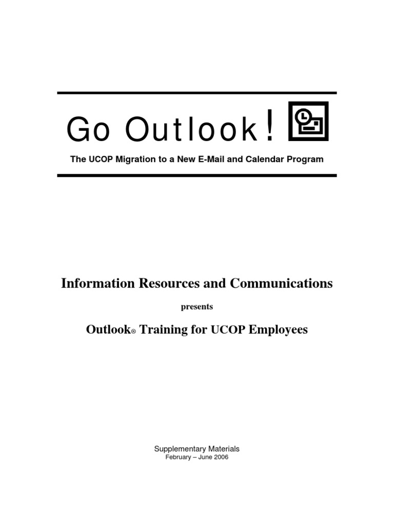 Outlook Training Manual | PDF | Microsoft Outlook | Computer File