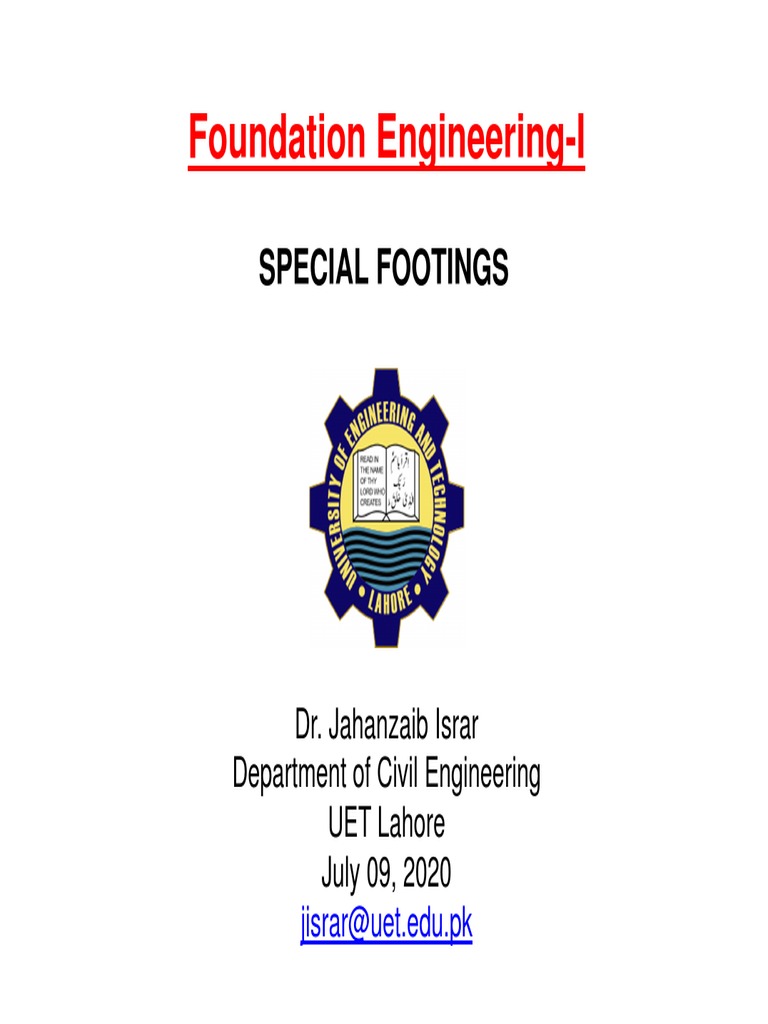 Special Footings in Foundation Engineering | PDF | Friction | Column
