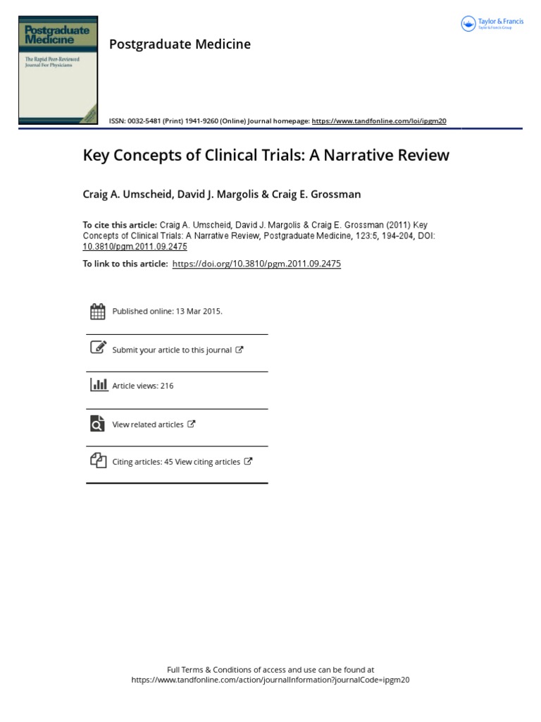 Key Concepts of Clinical Trials A Narrative Review | PDF | Phases Of ...