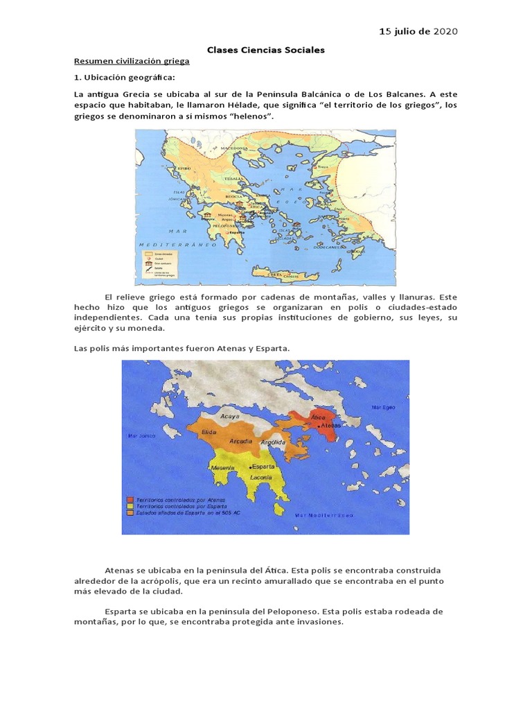 Resumen Civilizaciòn Griega | PDF | Antigua Grecia | Esparta