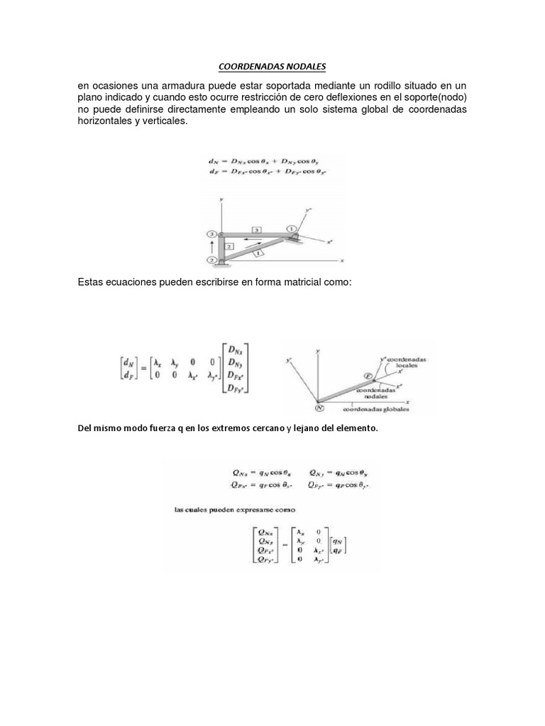 Coordenadas Nodales PDF | PDF