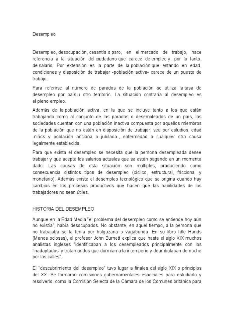 Desempleo | PDF | Desempleo | Ciencias sociales
