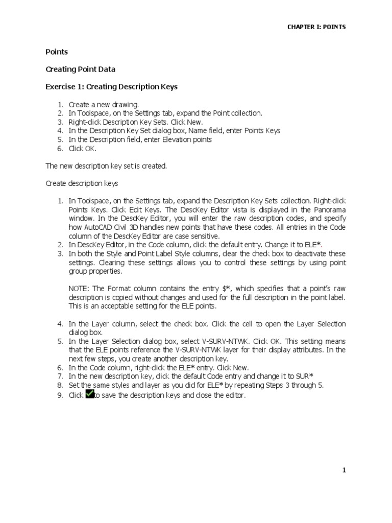 Points Creating Point Data Exercise 1: Creating Description Keys | PDF | Microsoft Windows ...