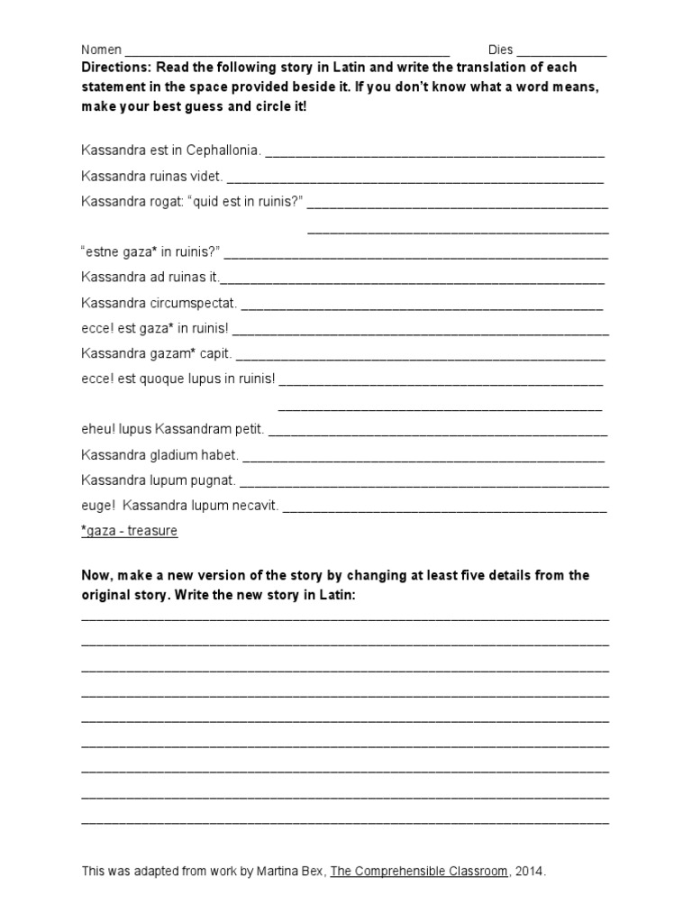 Latin Story Translation Exercise | PDF | Art | General Fiction