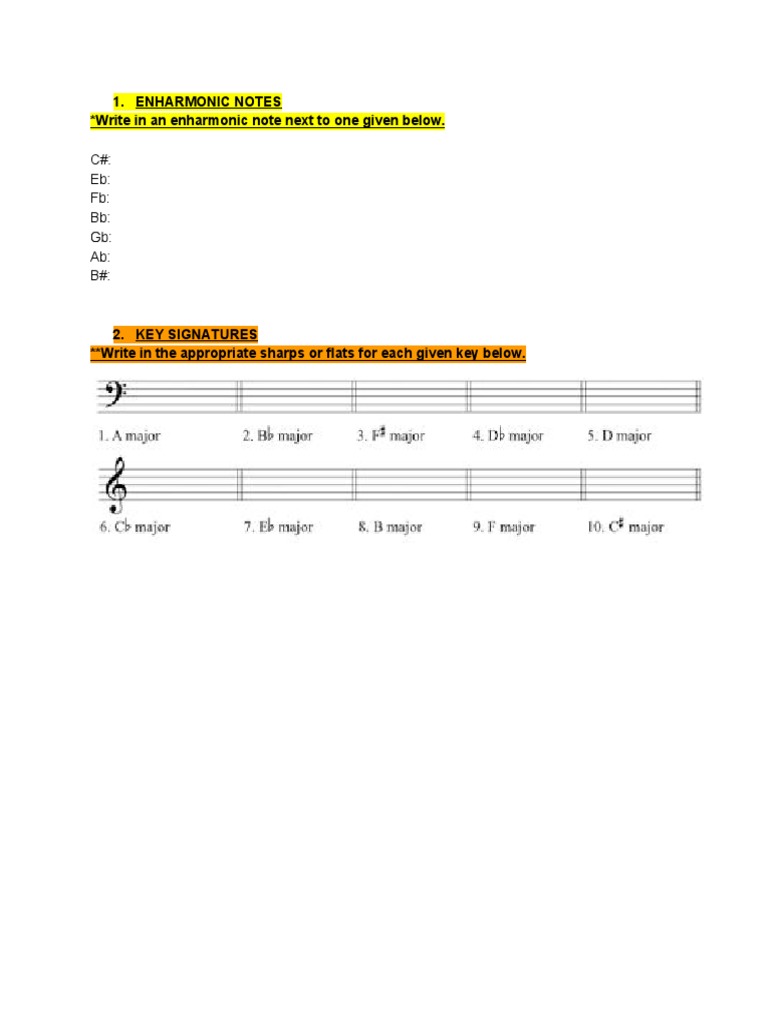 C#: Eb: FB: BB: GB: Ab: B#:: 1. Enharmonic Notes Write in An Enharmonic ...
