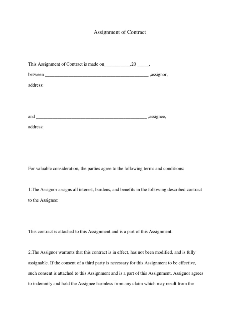 Assignment of Contract | PDF