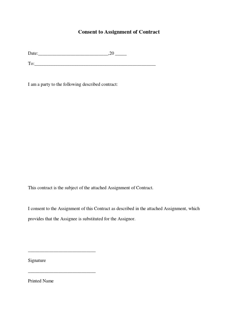 Consent To Assignment of Contract PDF | PDF