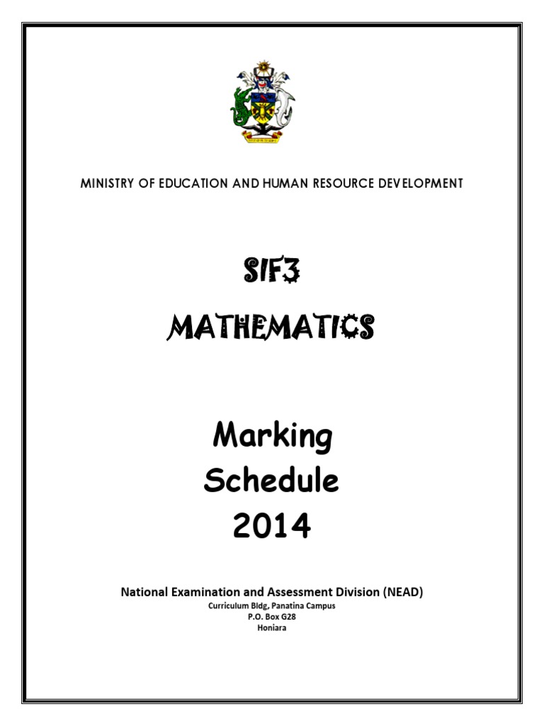 F3 Maths MS 2014 - N.D.W | PDF | Area | Elementary Mathematics
