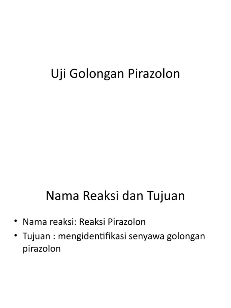 Uji Golongan Pirazolon | PDF | Kesehatan Holistik | Sains & Matematika