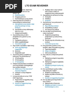 100 Questions + Answers LTO Exam Reviewer (TAGALOG) - WhatALife! | PDF