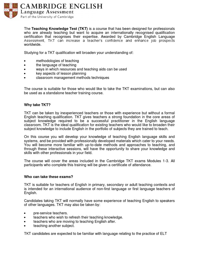 The Teaching Knowledge Test Brief | PDF | Teachers | Teacher Education