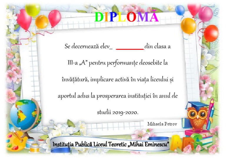 Diploma Elev | PDF