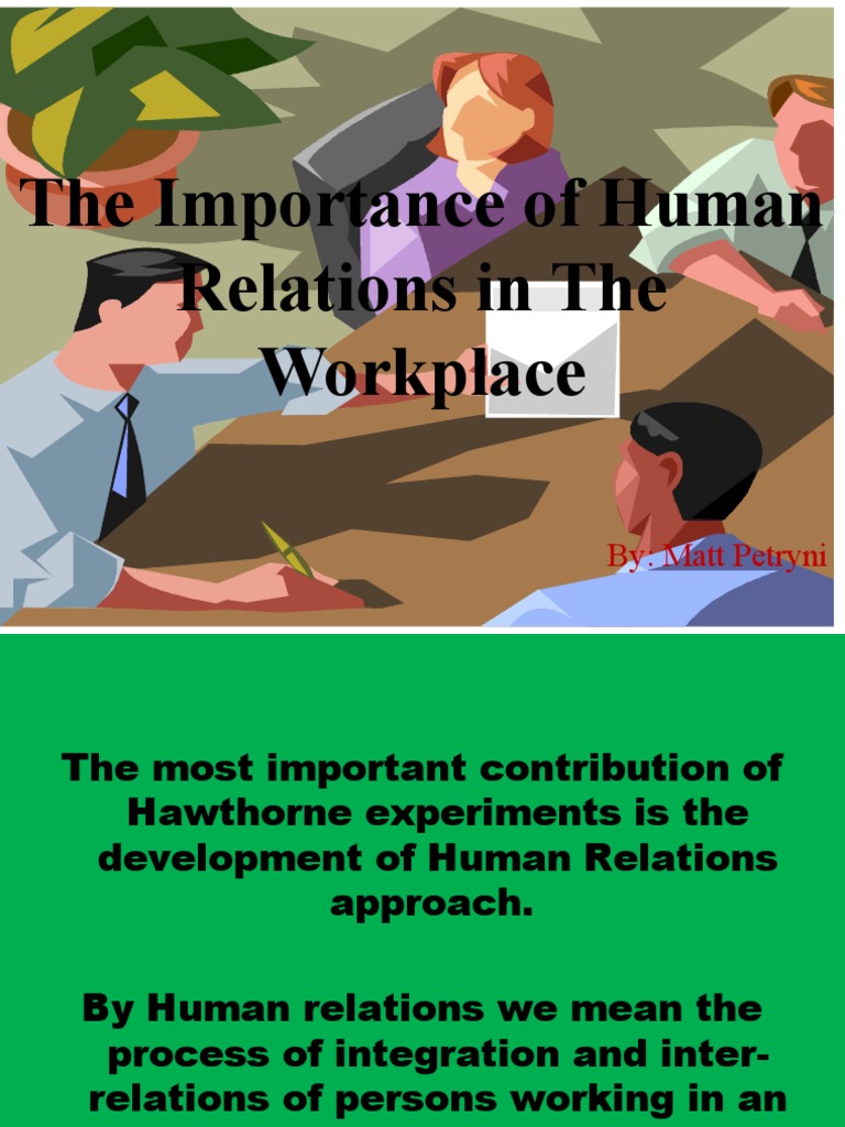 Importance of Human Relations at Work | PDF