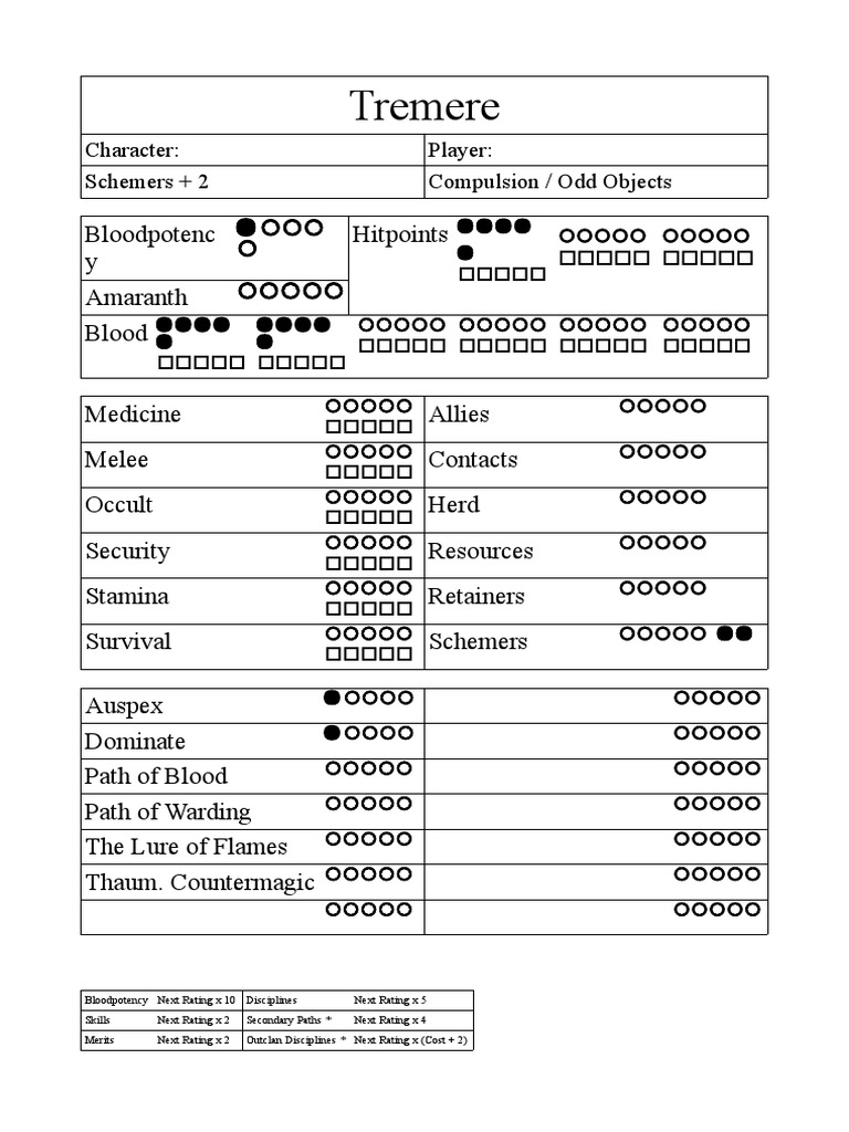 Tremere: Bloodpotenc y Hitpoints Amaranth Blood | PDF