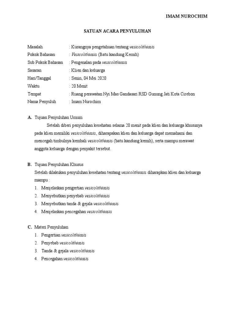 SAP Vesicolithiasis | PDF