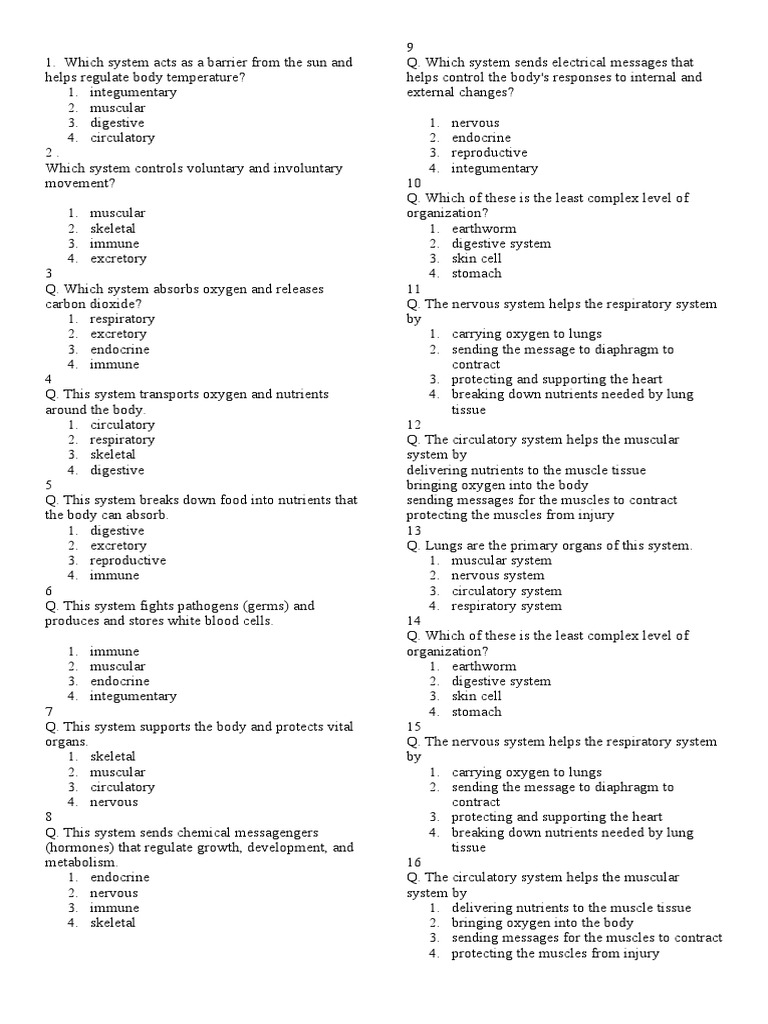 Organ System Reviewer | PDF | Human Body | Tissue (Biology)