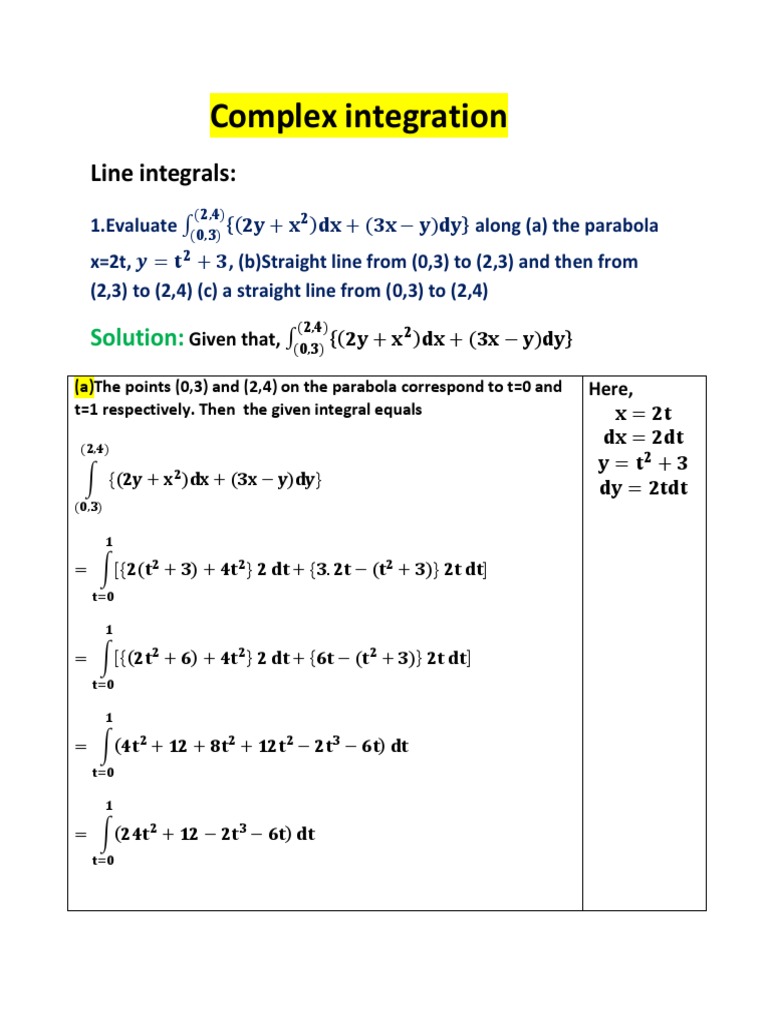 Complex Integration: Line Integrals | PDF | Analytic Geometry ...