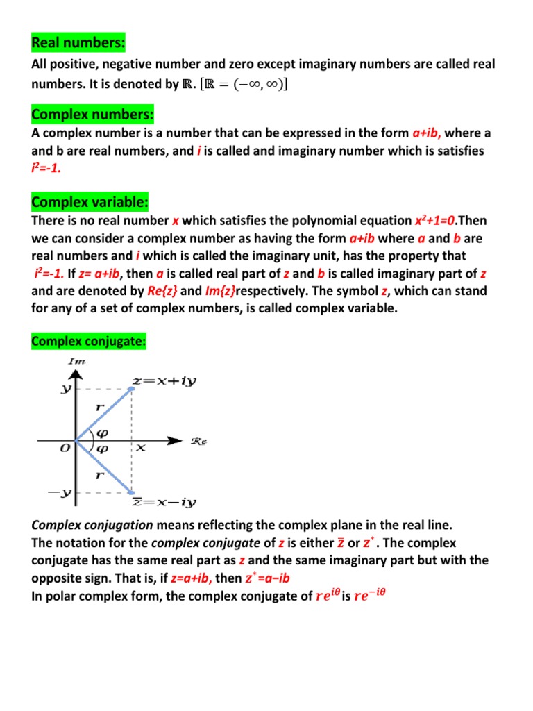 Real Numbers:: A+ib, I I - 1 | PDF | Complex Number | Numbers