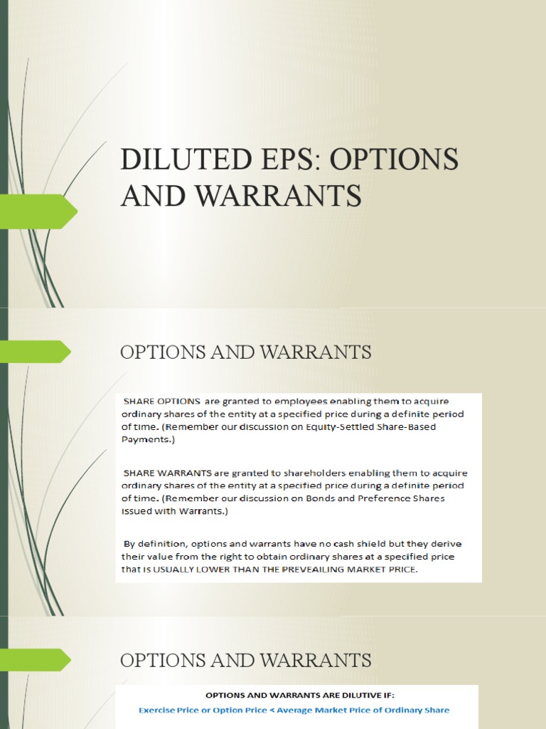 Diluted Eps: Options and Warrants | PDF