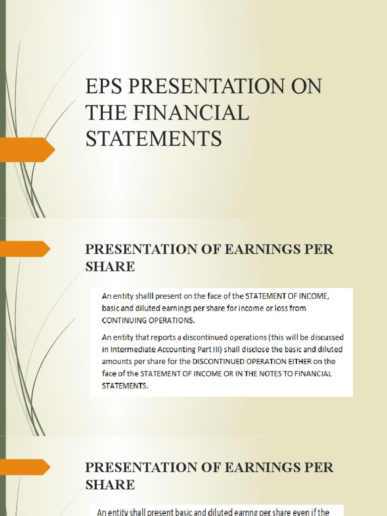 Eps Presentation On The Financial Statements | PDF