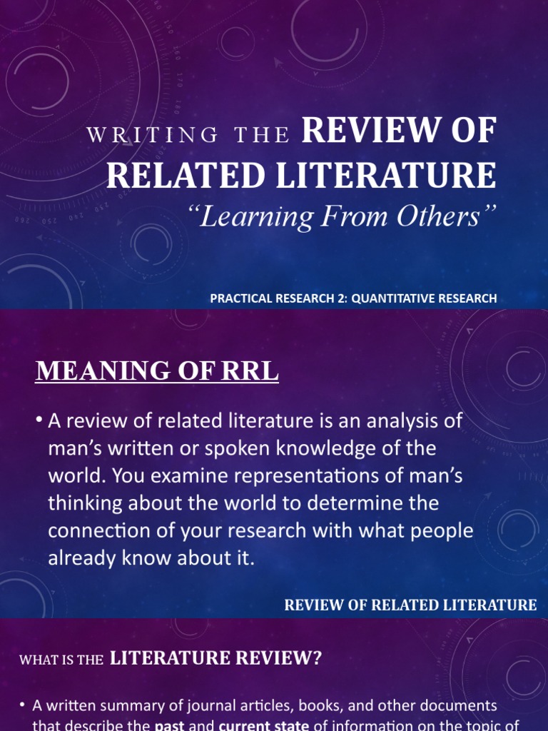 Review of Related Literature: Writing The | PDF | Quantitative Research ...