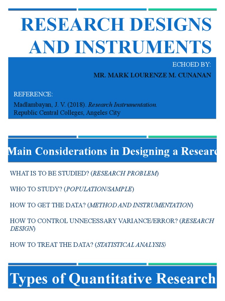 7 Research Design and Insrumentation | PDF | Sampling (Statistics ...