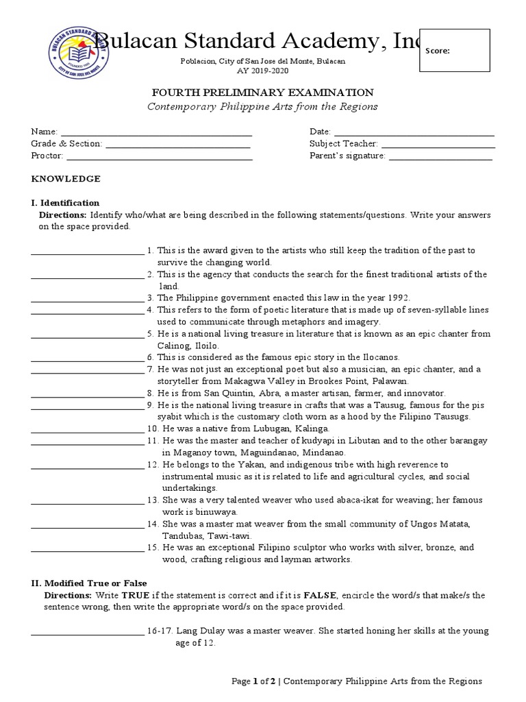 Contemporary Philippine Arts (4th Prelim) | PDF