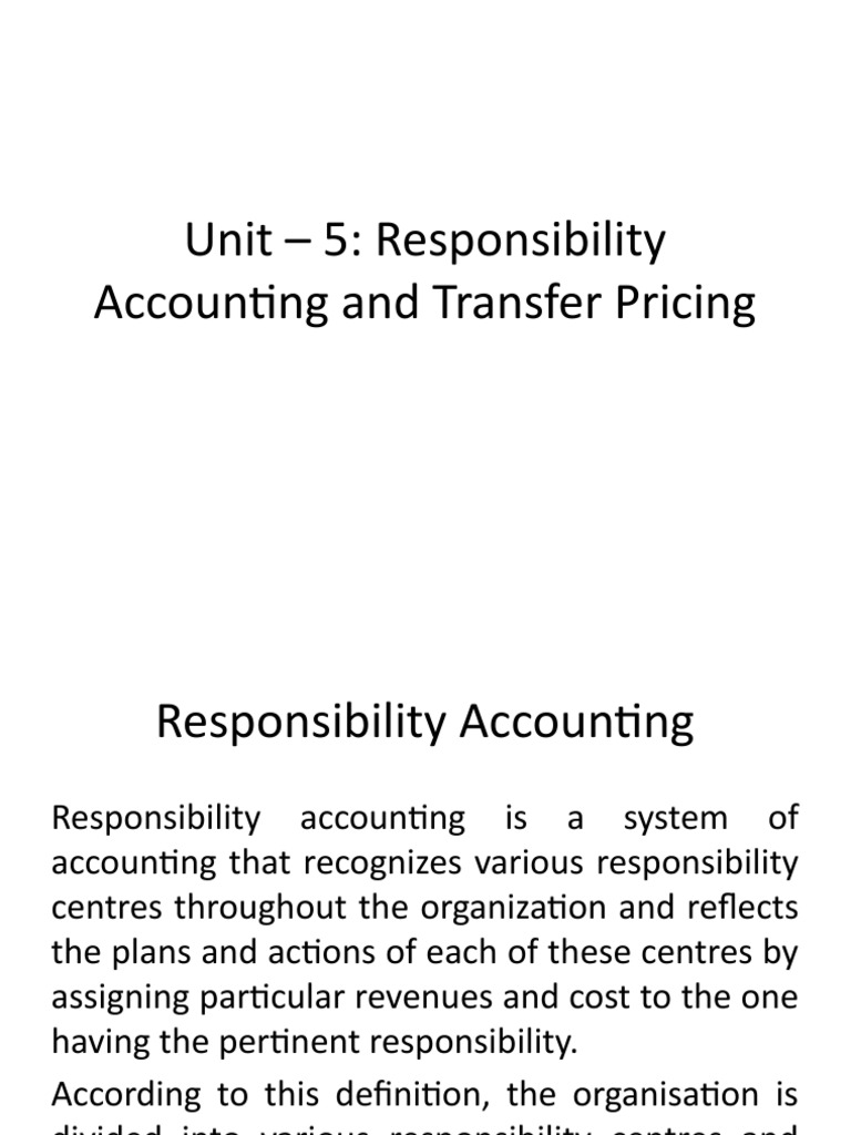 Responsibility Accounting and Transfer Pricing | PDF | Cost | Profit ...