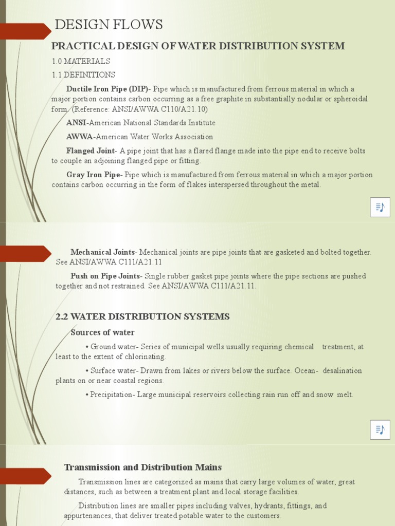 Water Distribution System Design Essentials | PDF | Pipe (Fluid ...