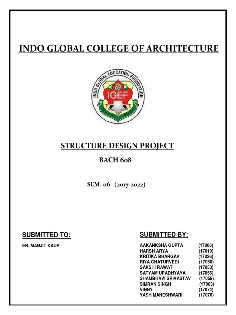 Indo Global College of Architecture: Structure Design Project | PDF ...