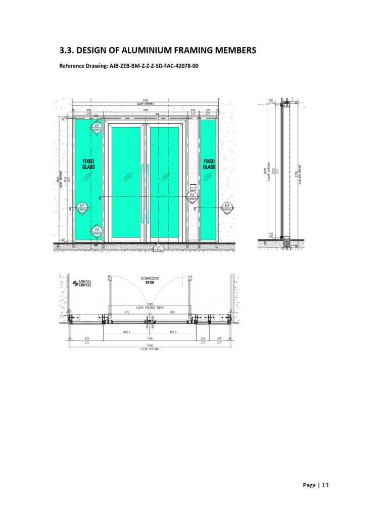 3.3. Design of Aluminium Framing Members: Reference Drawing: AJB ZEB BM ...
