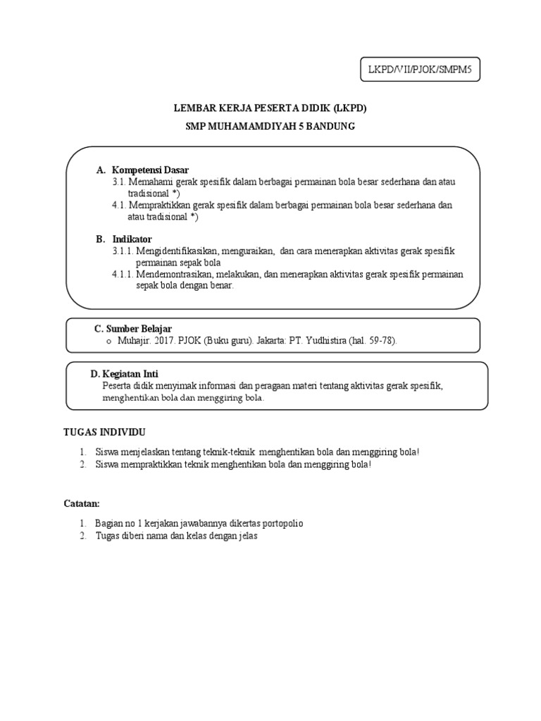 LKPD SMP Kelas 7 P2 | PDF