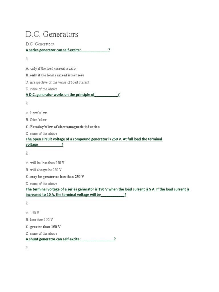 Everything You Need to Know About DC Generators | PDF | Electric ...