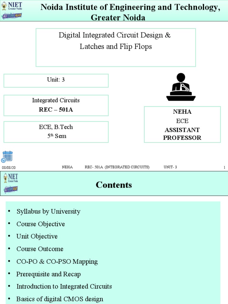 Digital Integrated Circuit Design & Latches and Flip Flops: Unit: 3 ...