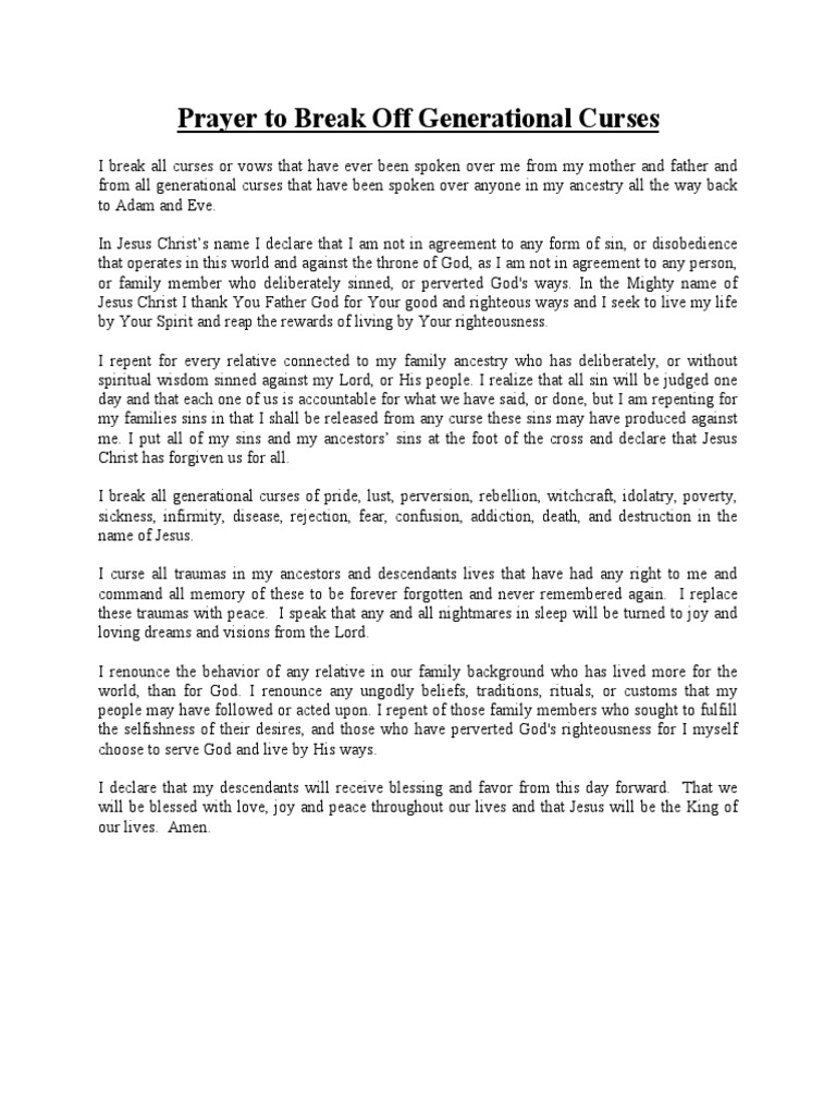 Renunciation Prayers | PDF | Forgiveness | Jesus