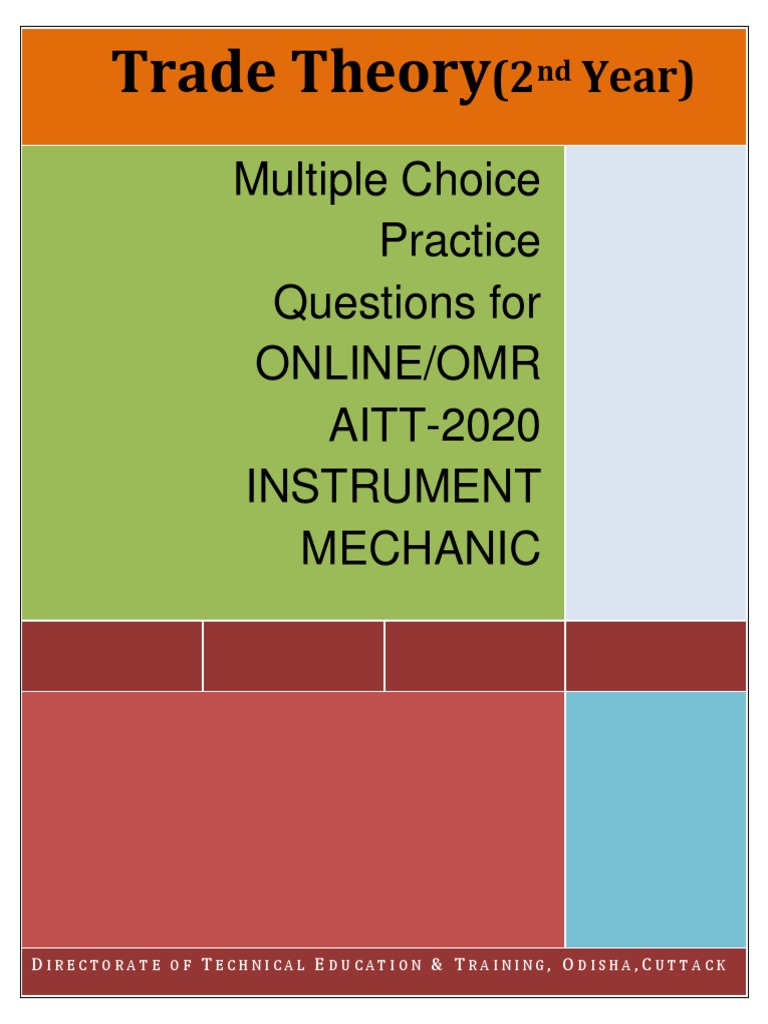 Multiple Choice Practice Questions For Online/Omr AITT-2020 Instrument Mechanic | PDF | Pressure ...