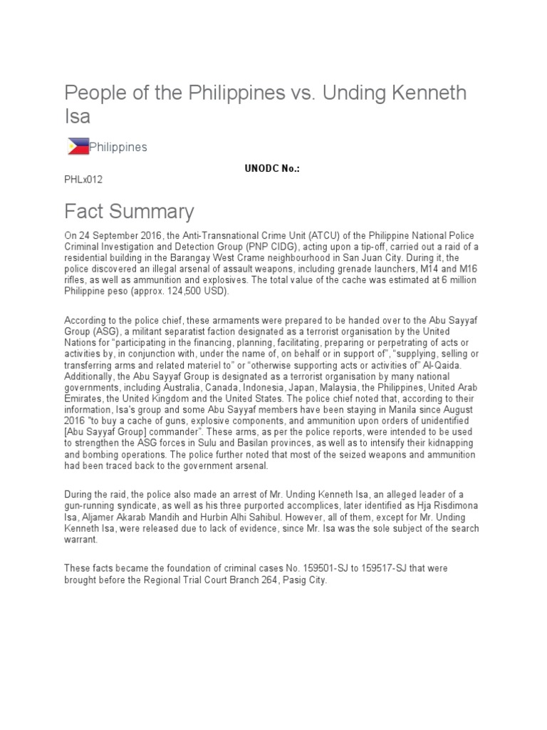 People of The Philippines vs. Unding Kenneth Isa | Download Free PDF ...