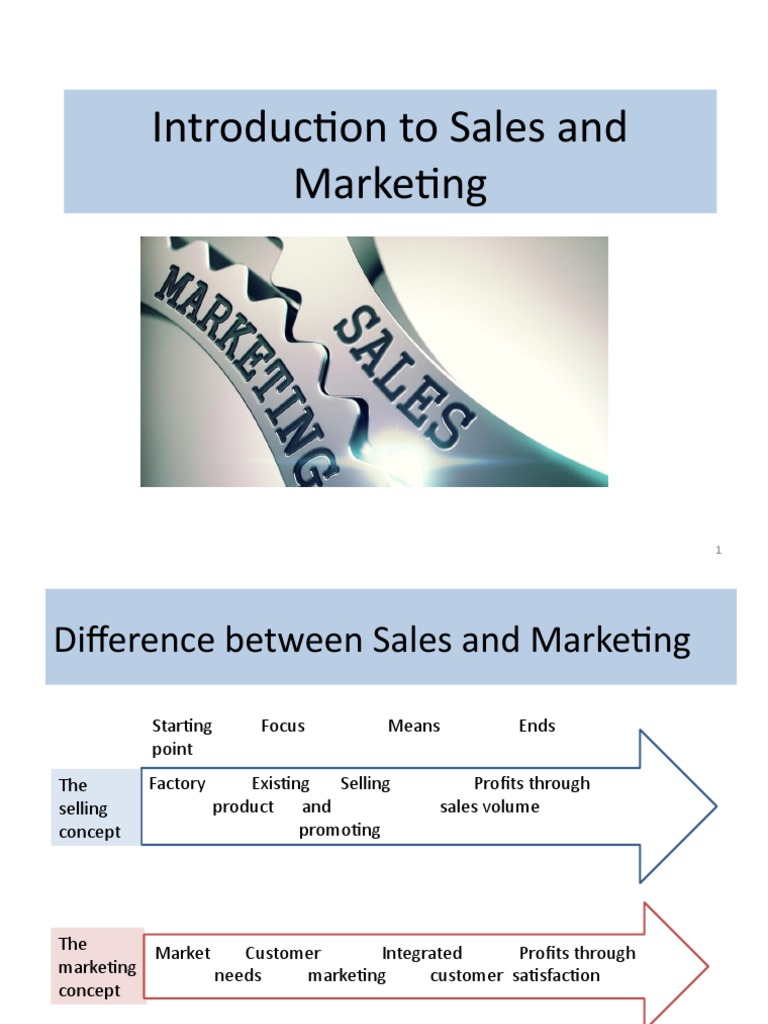 Introduction To Sales and Marketing | PDF | Market Analysis | Marketing