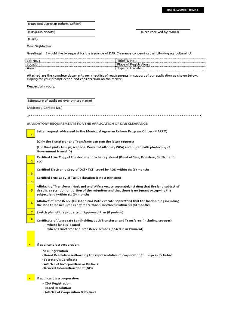DAR Clearance Application Guide | PDF | Common Law | Justice