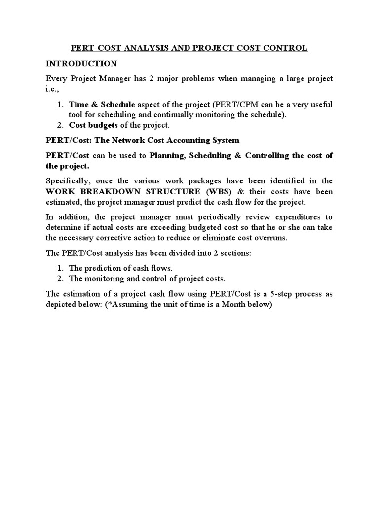 Pert-Cost Analysis and Project Cost Control | PDF | Systems Science ...